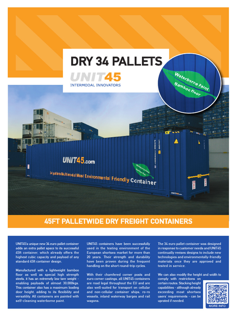 Sheet UNIT45 Dry 34 Pallets Heavyweight Version 2024 | PDF | Pallet | Cargo