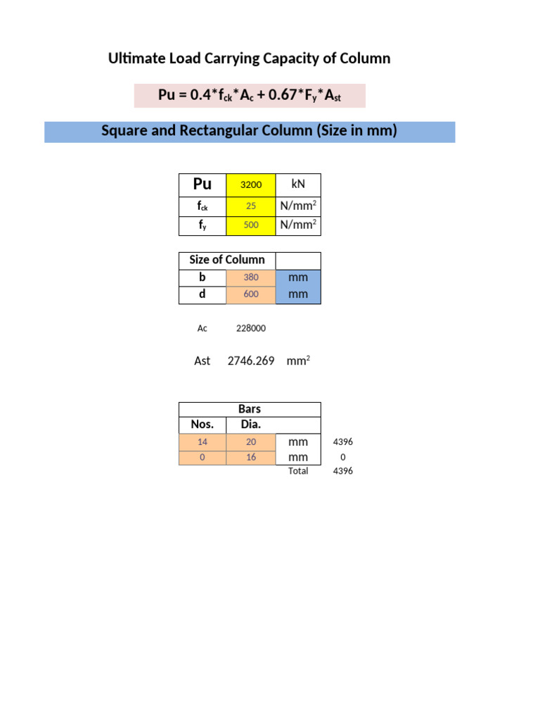 AST Calculation for Column Design | PDF