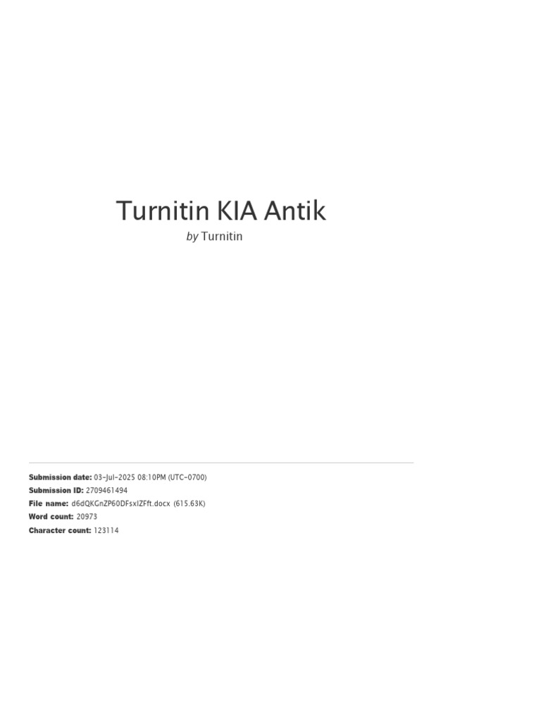 Hasil Turnitin Antik BAB I-5 | PDF