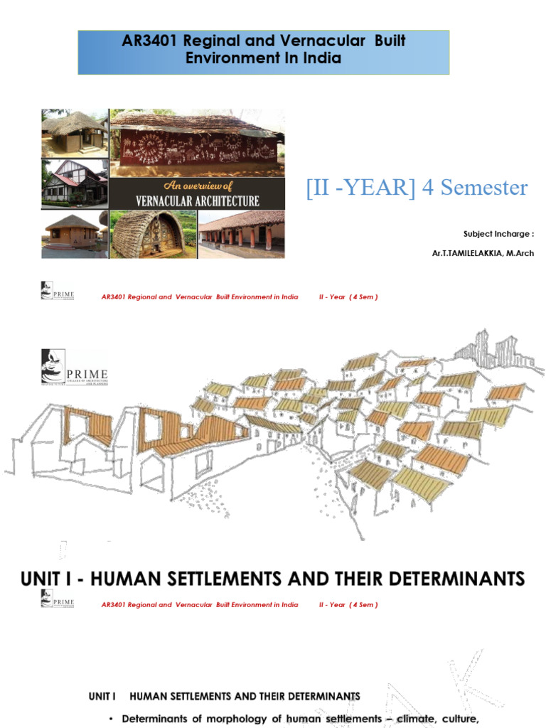 Unit 1 - Human Settlements and Their Determinants | PDF