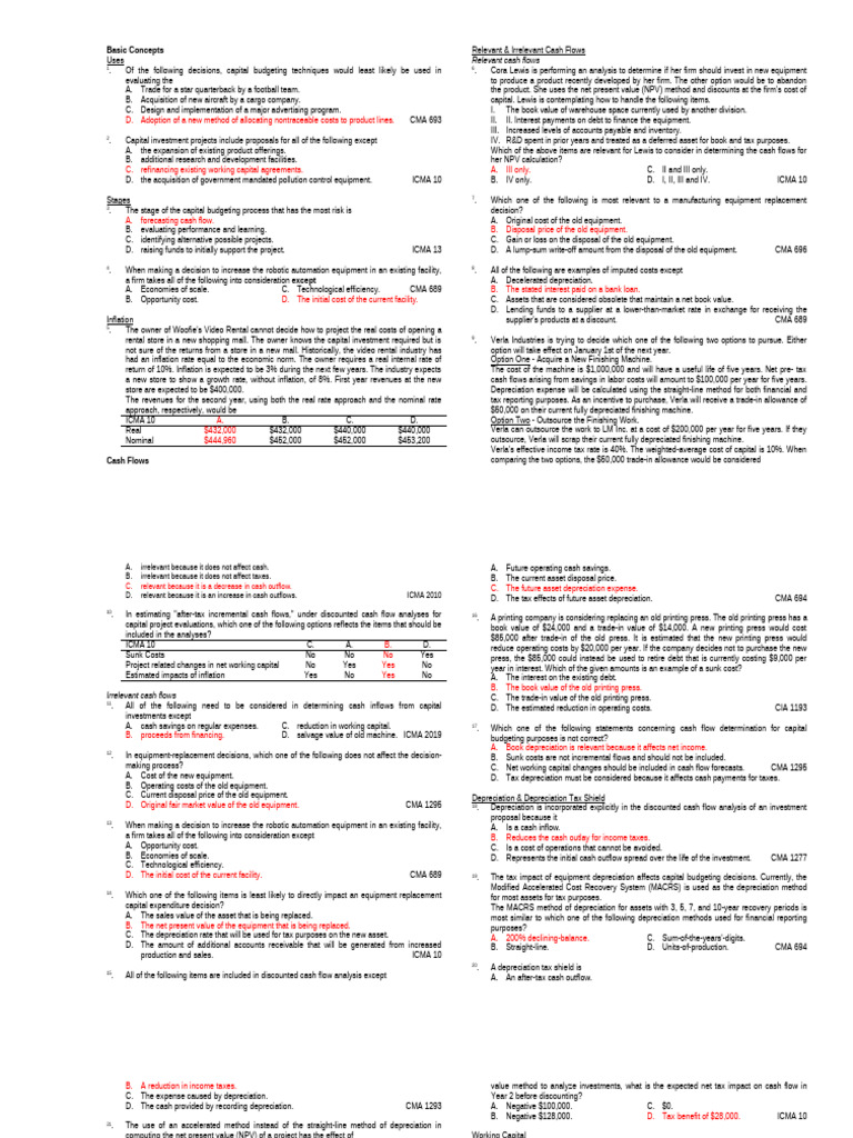 2E.1 Capital Budgeting Process | PDF | Depreciation | Net Present Value
