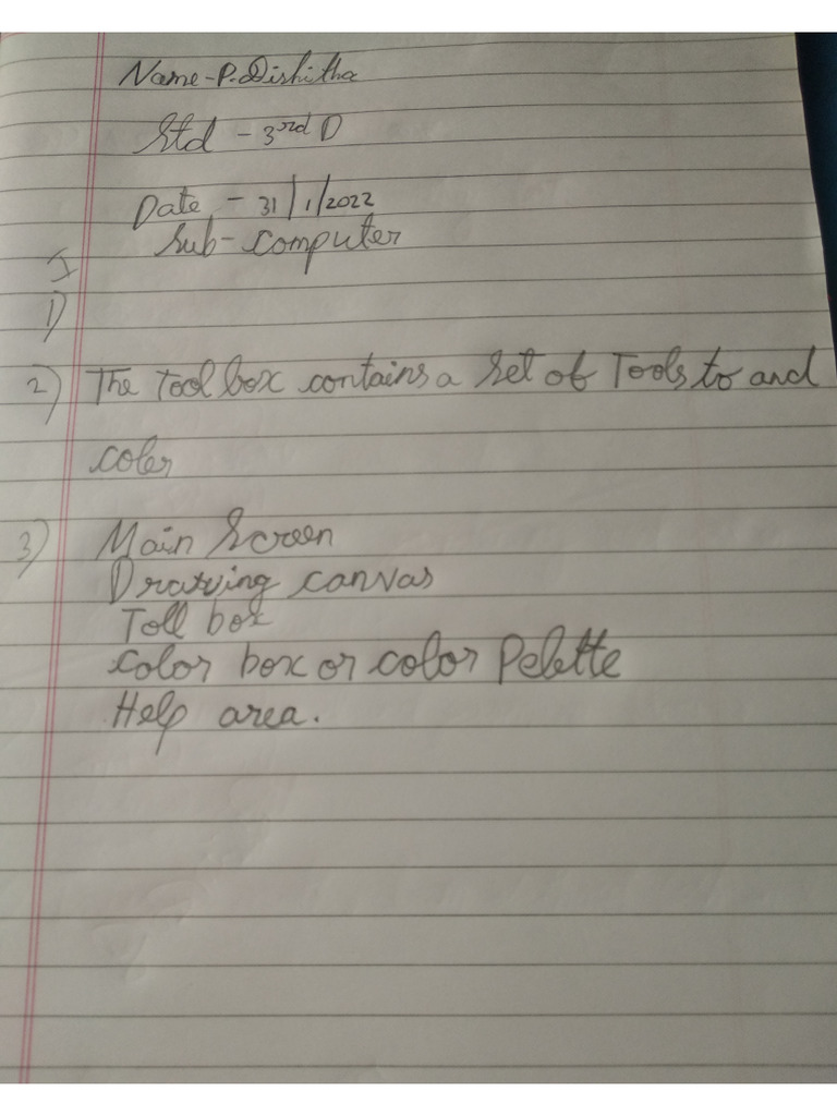 Dishitha Computer Exam Paper | PDF