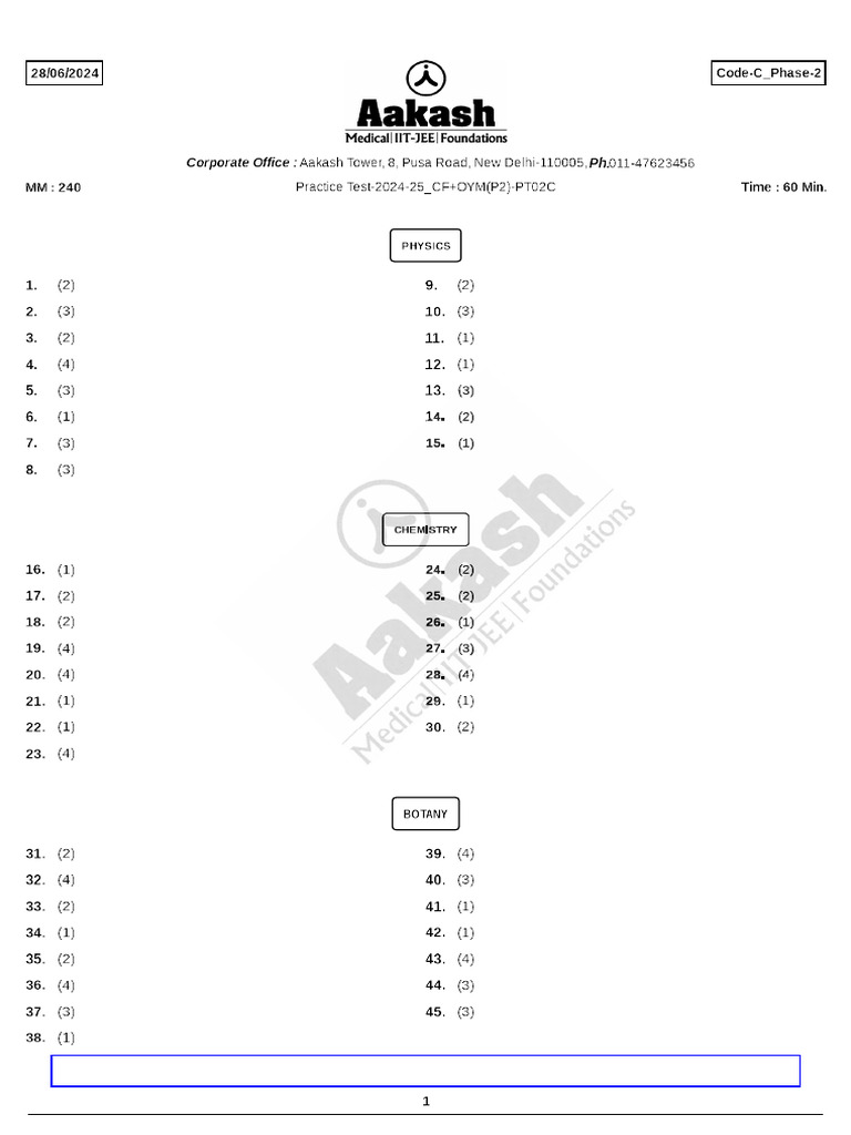 PT-02 Code C CF+OYM (P2) 28 06 2024 Sol | PDF