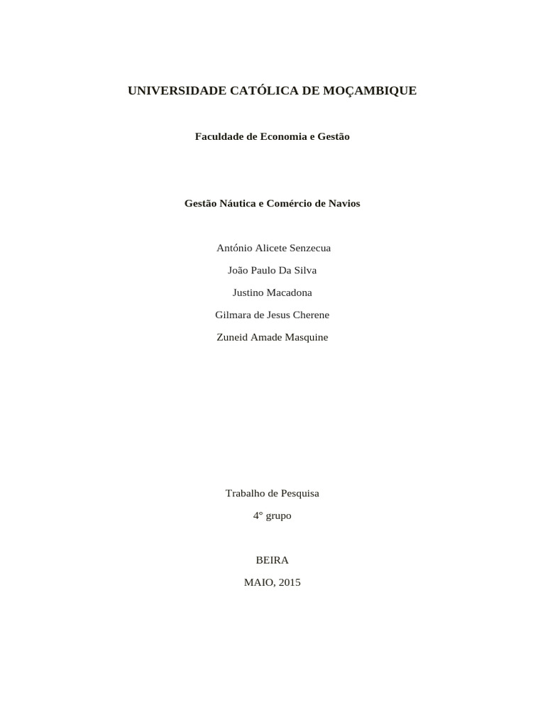 Trabalho de GNCN | PDF | Logística | Moçambique