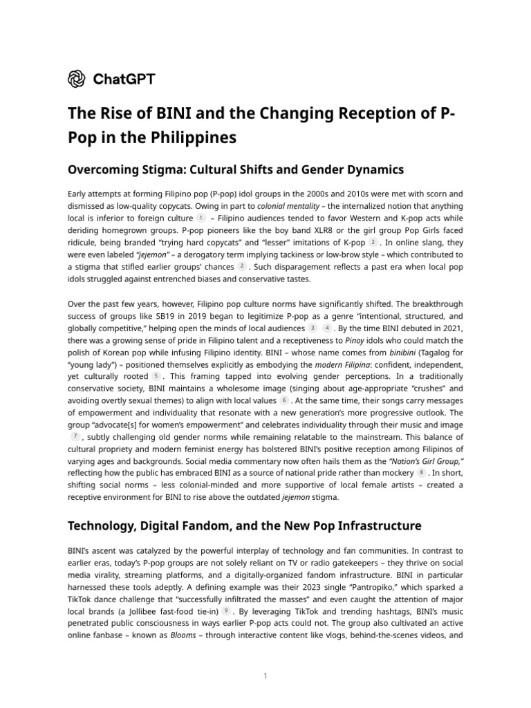 The Rise of BINI and The Changing Reception of P-Pop in The Philippines ...