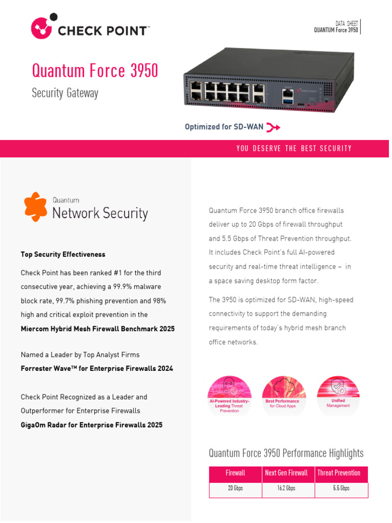 Quantum Force 3950 Datasheet | PDF | Computer Network | Computer Security