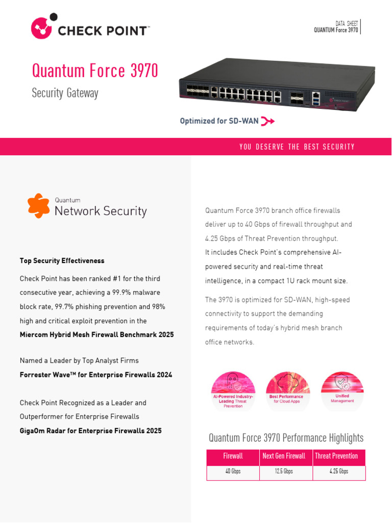 Quantum Force 3970 Datasheet | PDF | Computer Network | Computer Security