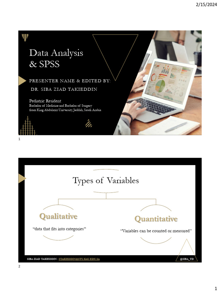SPSS Trainig - Manual - Siba Ziad Takieddin Updated 2024 | PDF | Level Of Measurement | Statistics