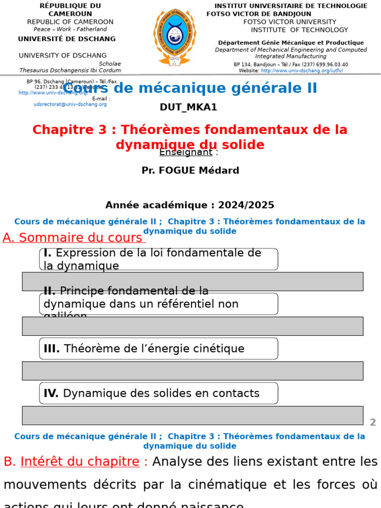 Loi fondamentale de la dynamique | PDF | Lois du mouvement de Newton ...