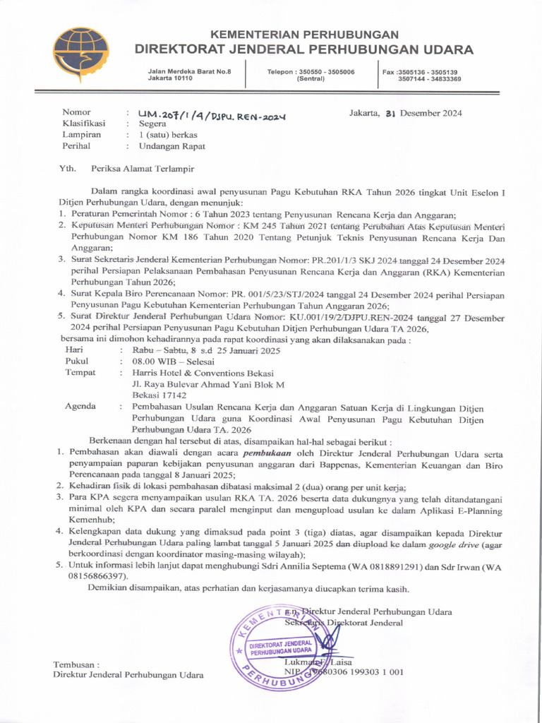 Und Pembahasan Usulan Kegiatan Rka KL Ta 2026 No Lampiran | PDF