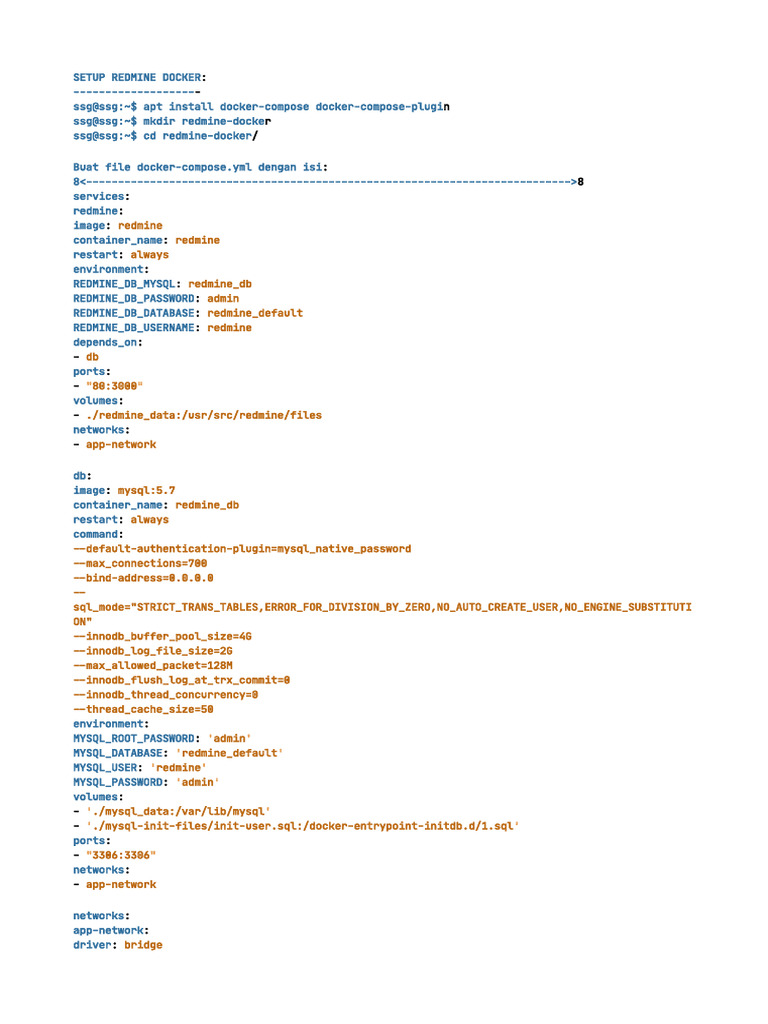 Setup Redmine Docker | PDF