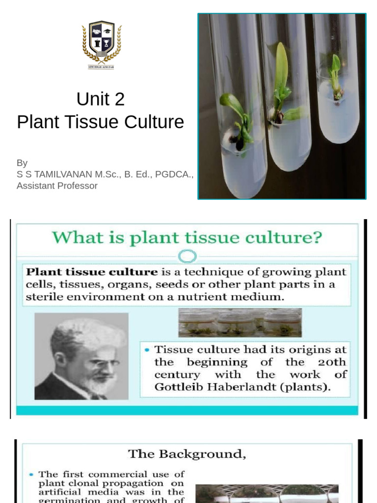 Unit 2 - Plant Tissue Culture | PDF