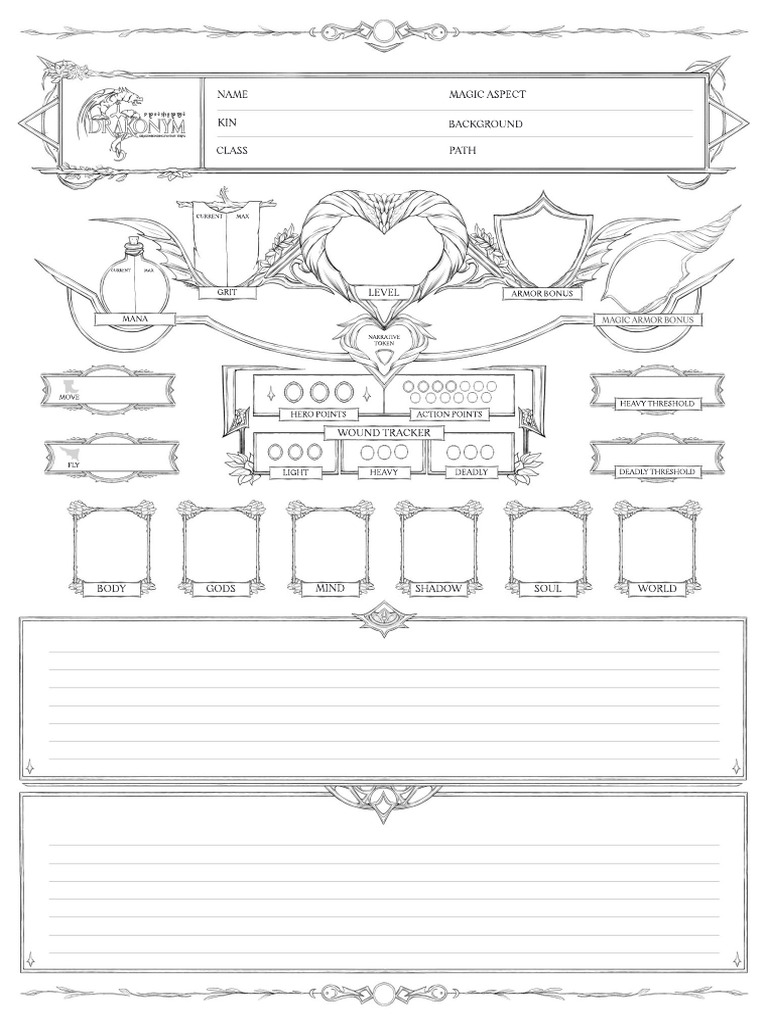 Custom D&D Character Sheet Template | PDF