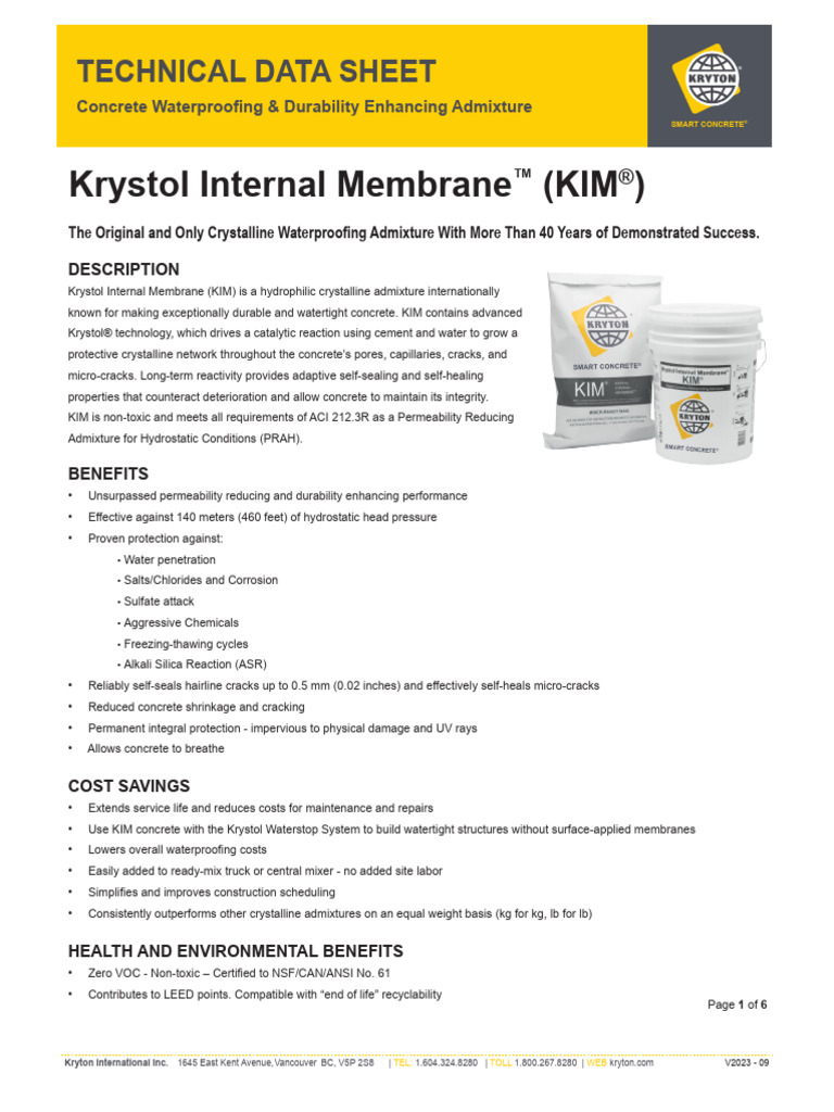 KIM: Advanced Concrete Waterproofing | PDF | Concrete | Building Materials