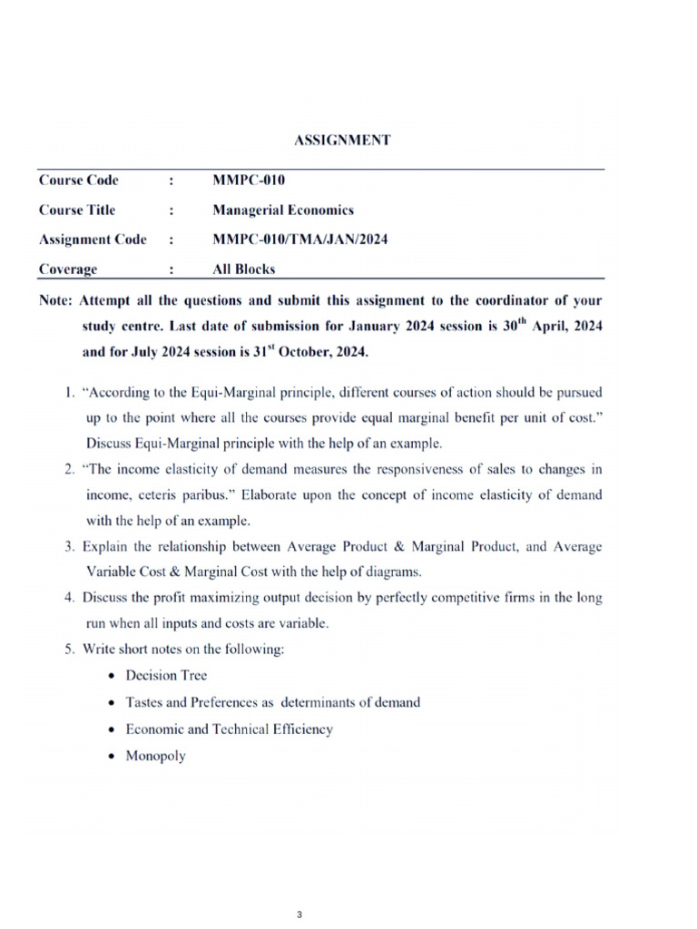 MMPC-010 Assignment | PDF