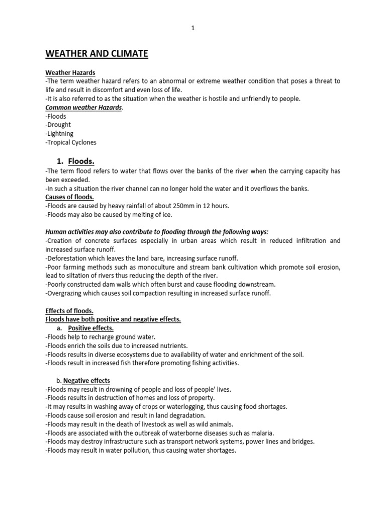 Weather Hazards Form Two | PDF | Climate Change | Greenhouse Gas