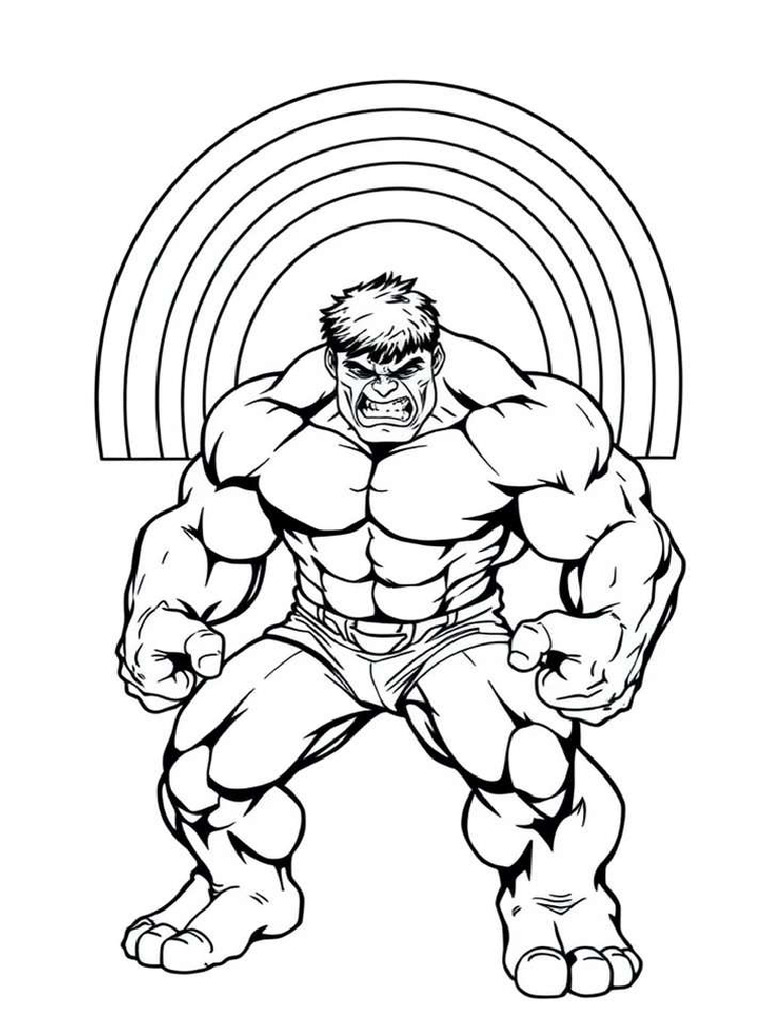 Colorful Hulk Drawing Page | PDF