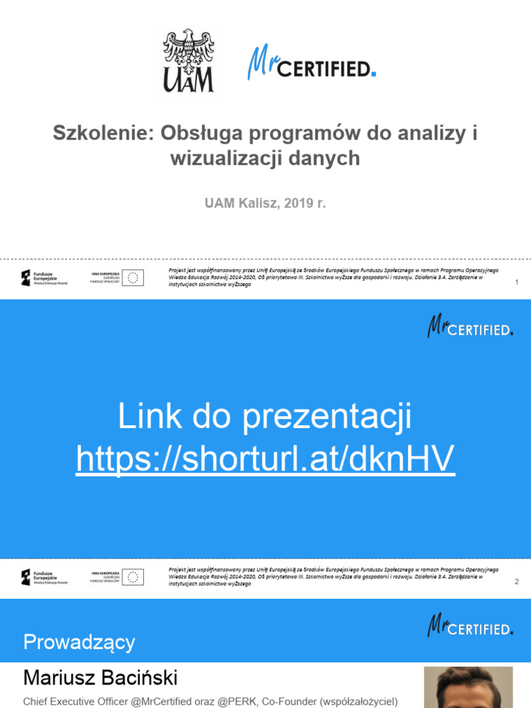 Obsługa Programów Do Analizy I Wizualizacji Danych | PDF