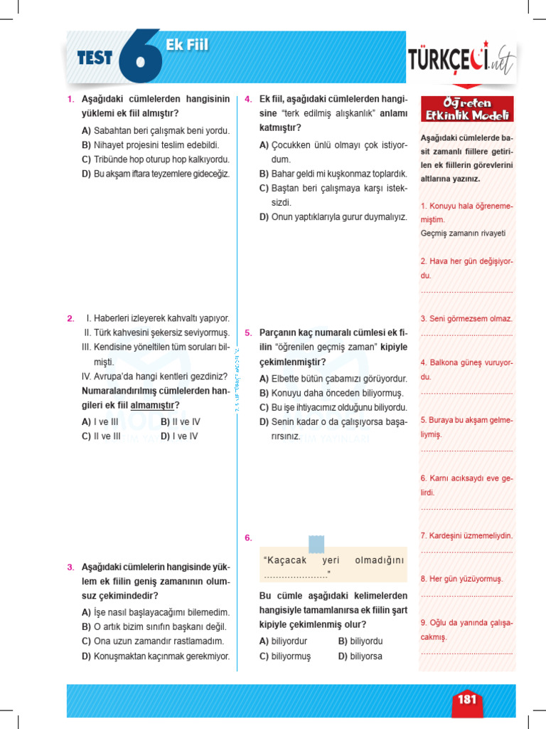Ek Fiil 6 | PDF