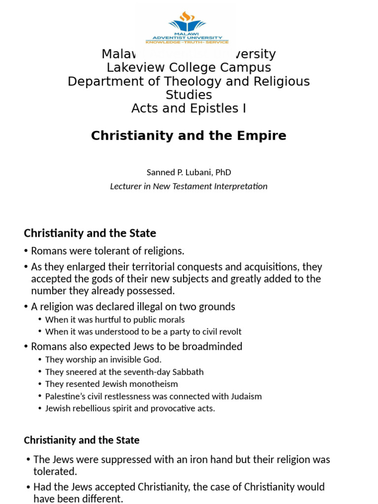 4 Christianity and The Empire | PDF | Roman Empire | Paul The Apostle