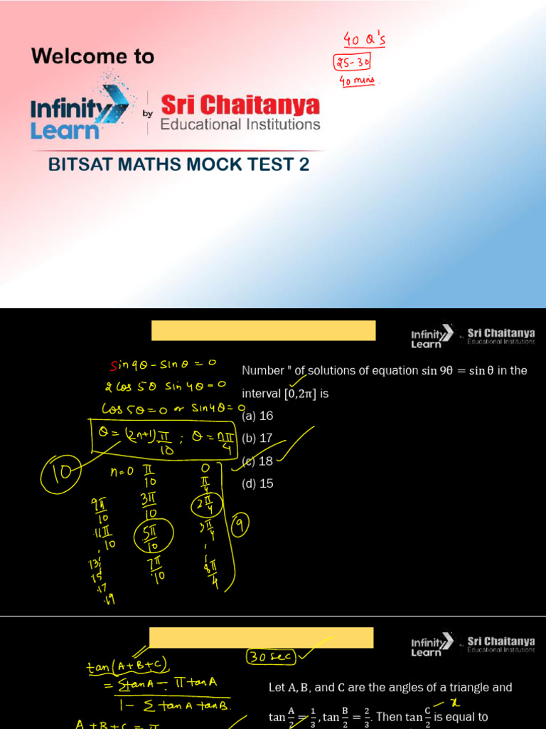 Session PDF - BITSAT Math Mock Test 2 | PDF | Geometry | Euclidean Geometry