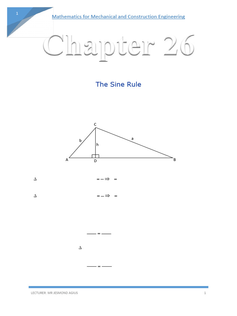 Chapter 26 The Sine Rule Trigonometry and Maths | PDF | Trigonometry ...