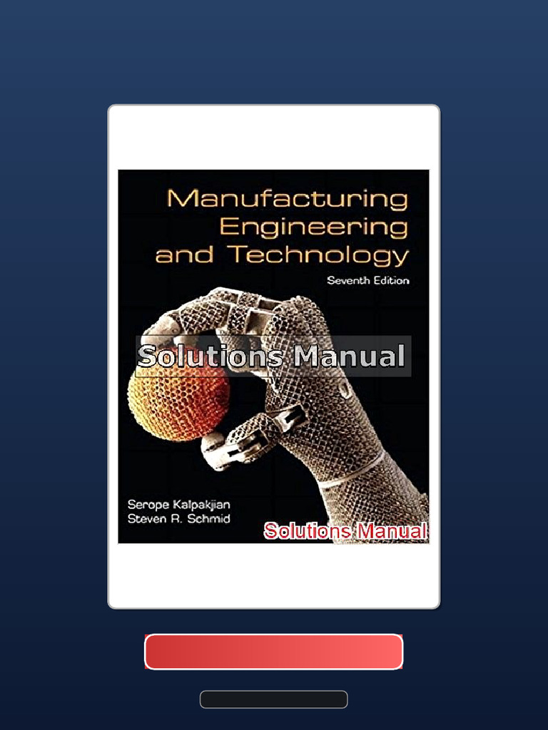 Manufacturing Engineering and Technology 7th Edition Kalpakjian Digital ...