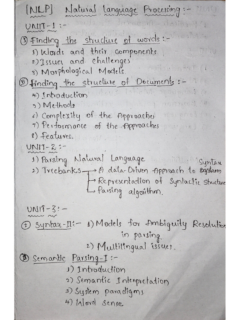 Nlp-1,2,3 Units Notes | PDF