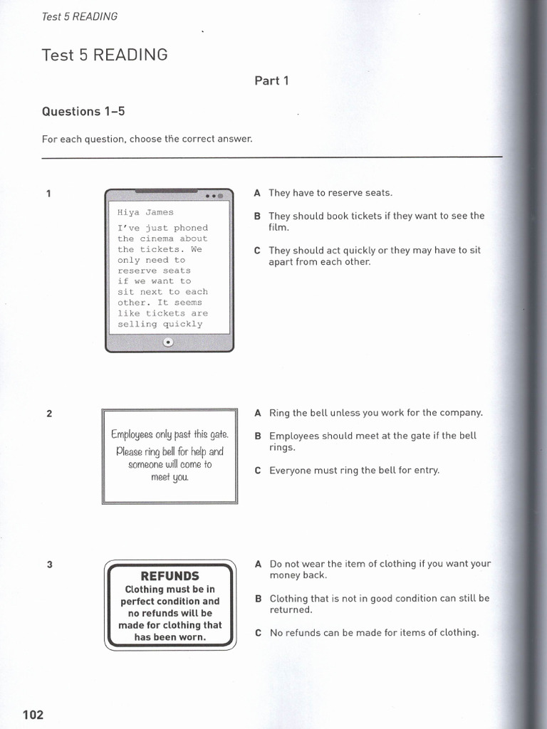Test 5 Reading | PDF