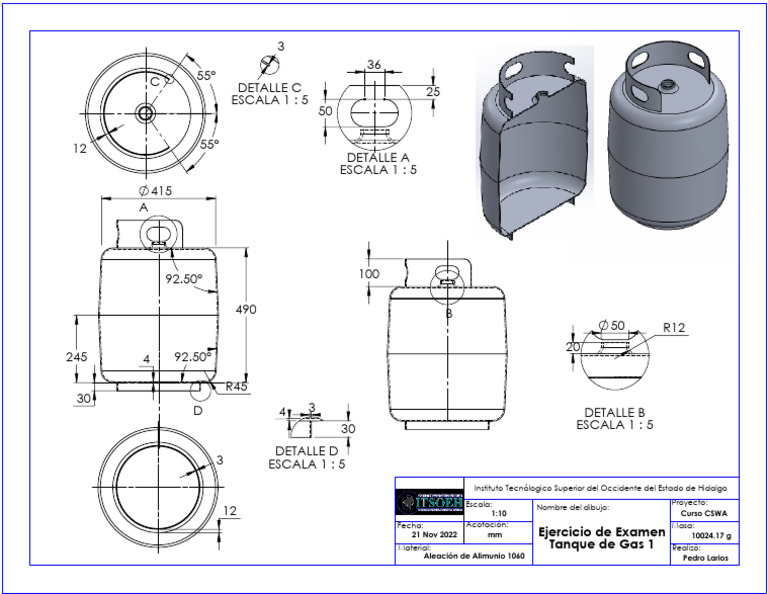 Diseño de Tanque de Gas CSWA | PDF