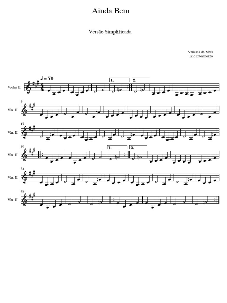 Ainda Bem - Vanessa Da Mata Violino 2 | PDF