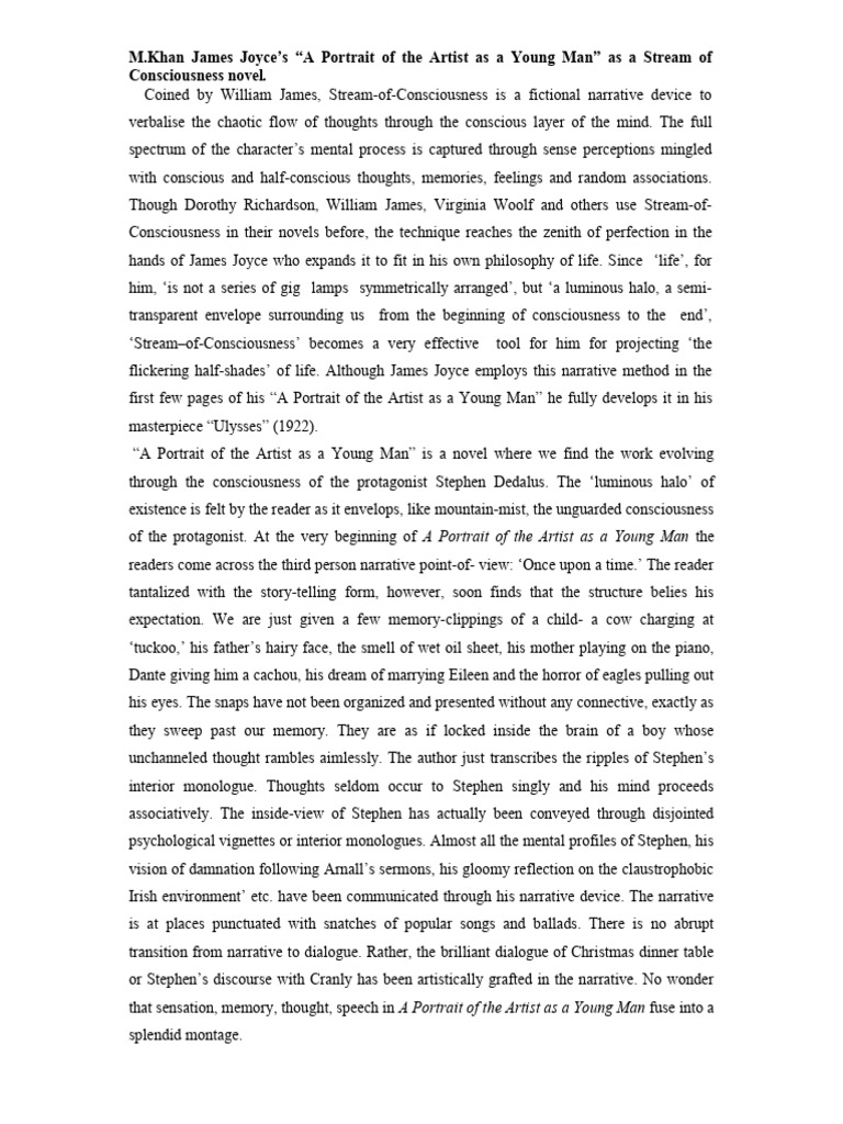 A Portrait Broad-M.Khan | PDF | A Portrait Of The Artist As A Young Man