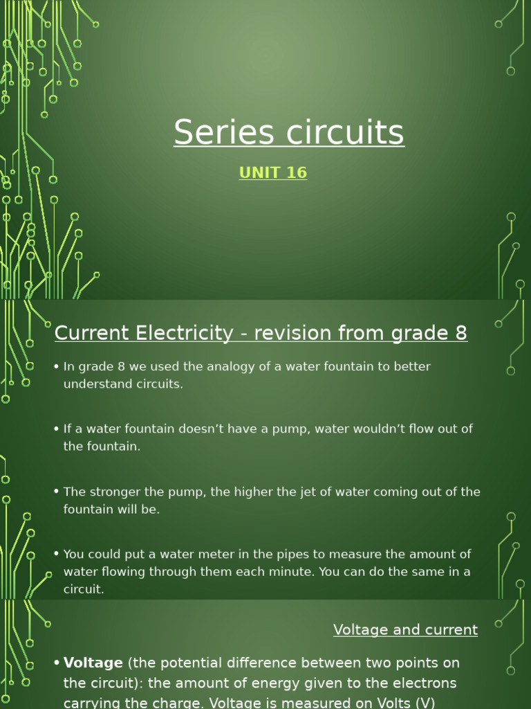 Unit 16 Series and Parallel Circuits Grade 9 | PDF | Voltage | Electric ...