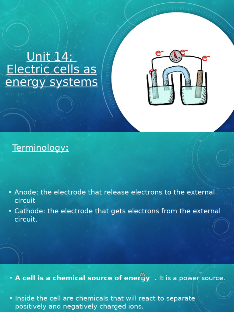Electric Cells as Energy Systems | PDF | Electrode | Anode