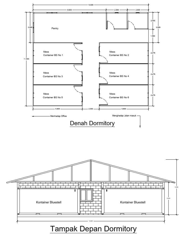 Denah Mess Kontainer Blue Stell | PDF