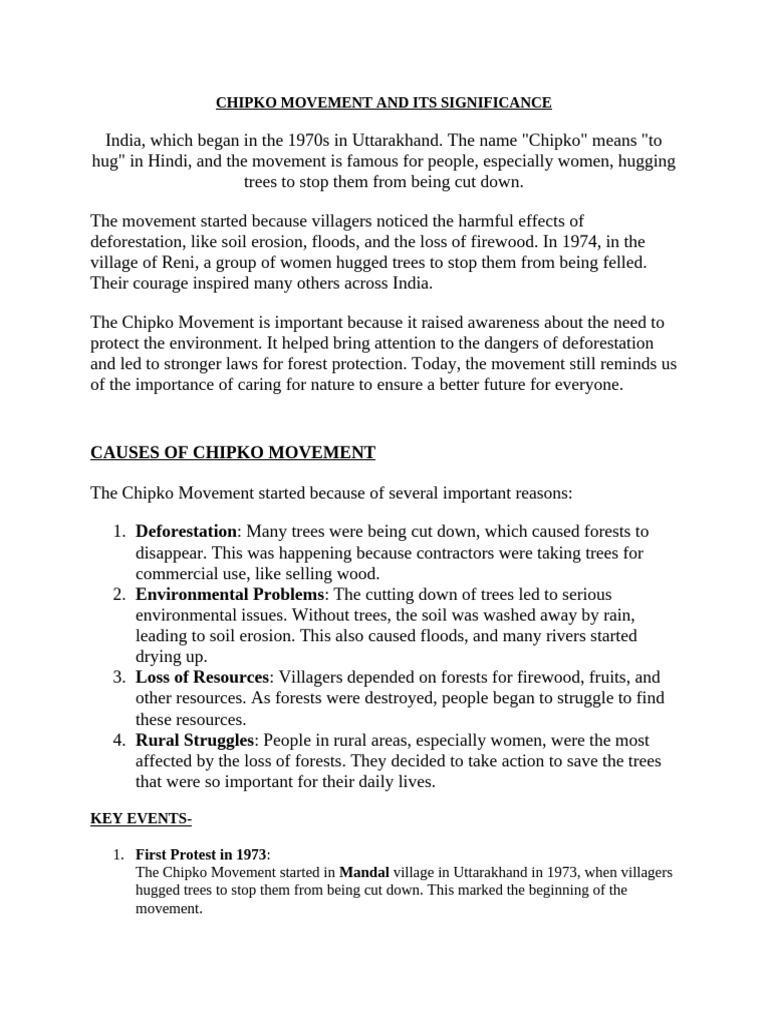 Significance of the Chipko Movement | PDF | Biogeography | Natural ...