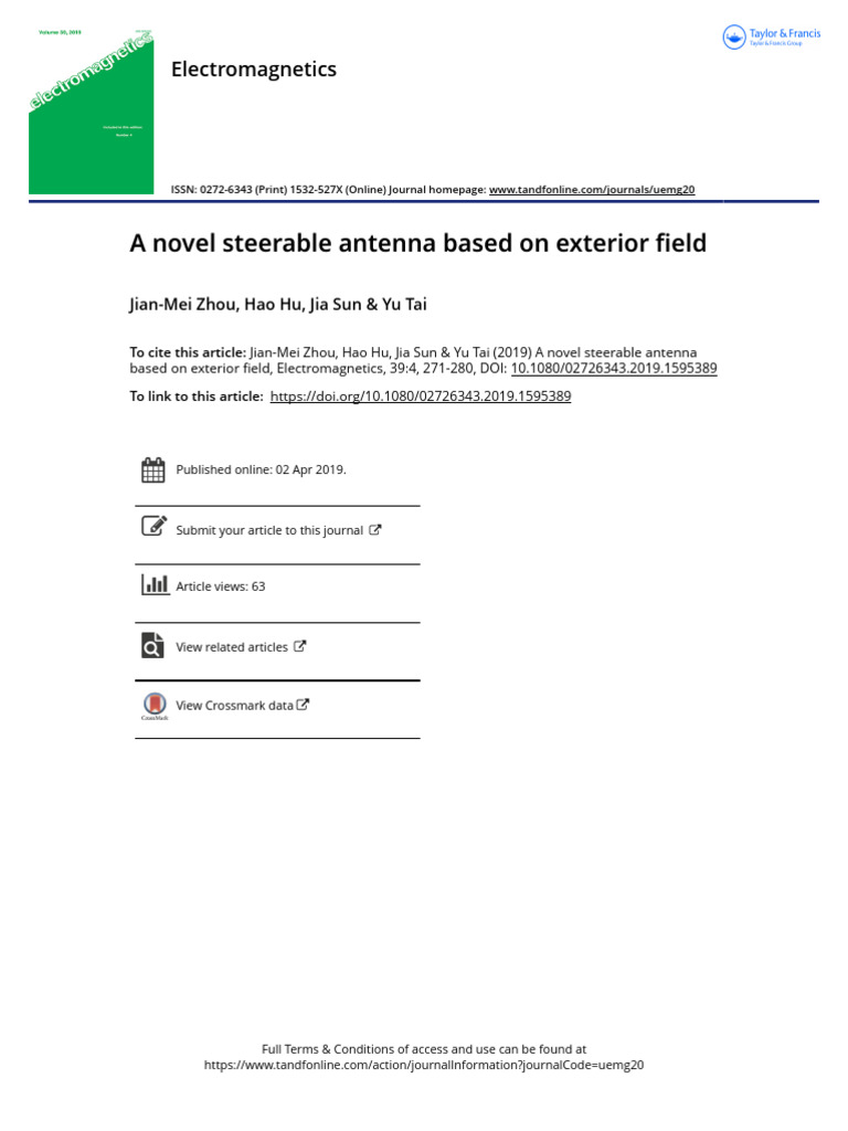 A Novel Steerable Antenna Based On Exterior Field | PDF | Antenna ...