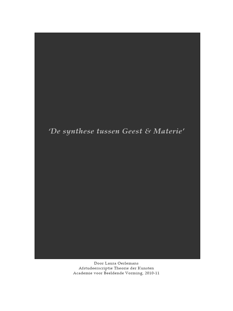 De Synthese Tussen Geest en Materie - Complete Versie | PDF