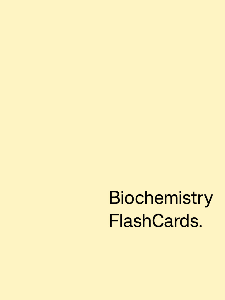 Biochemistry Flashcards | PDF