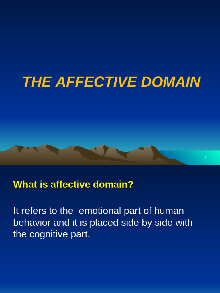 The Affective Domain | PDF | Self Esteem | Motivational