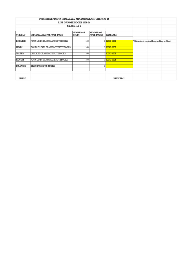 List of Note Books 2025-26 | PDF | Notebook