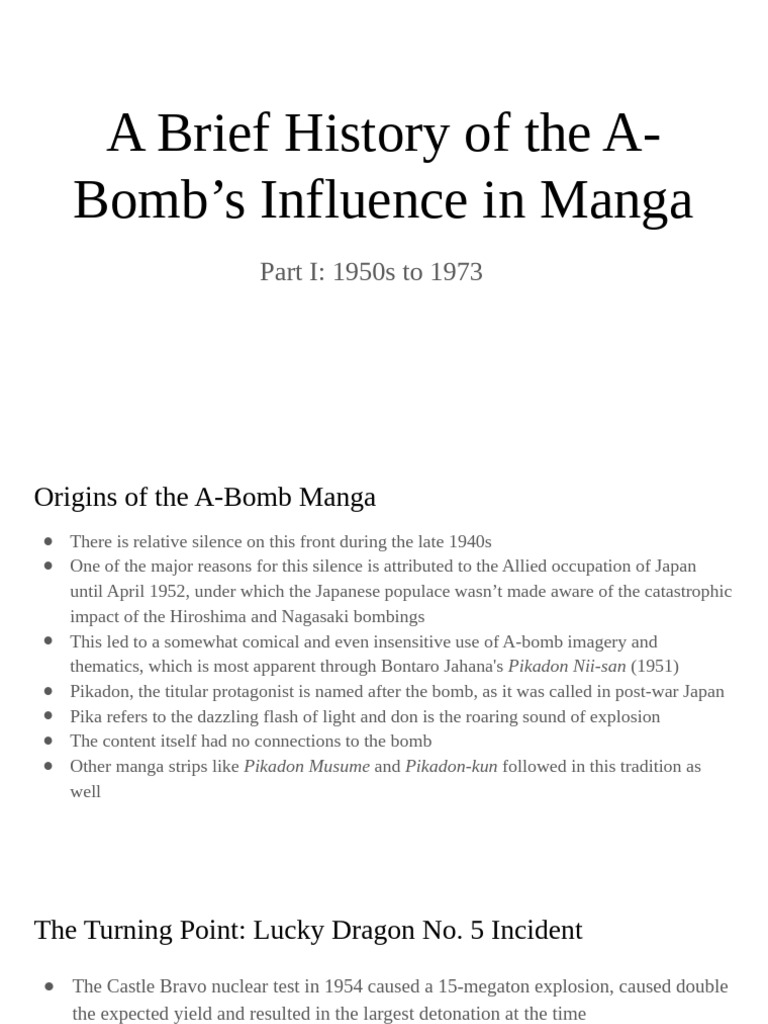 A-Bomb's Impact on 1950s Manga | PDF | Nuclear Weapons | Bomb