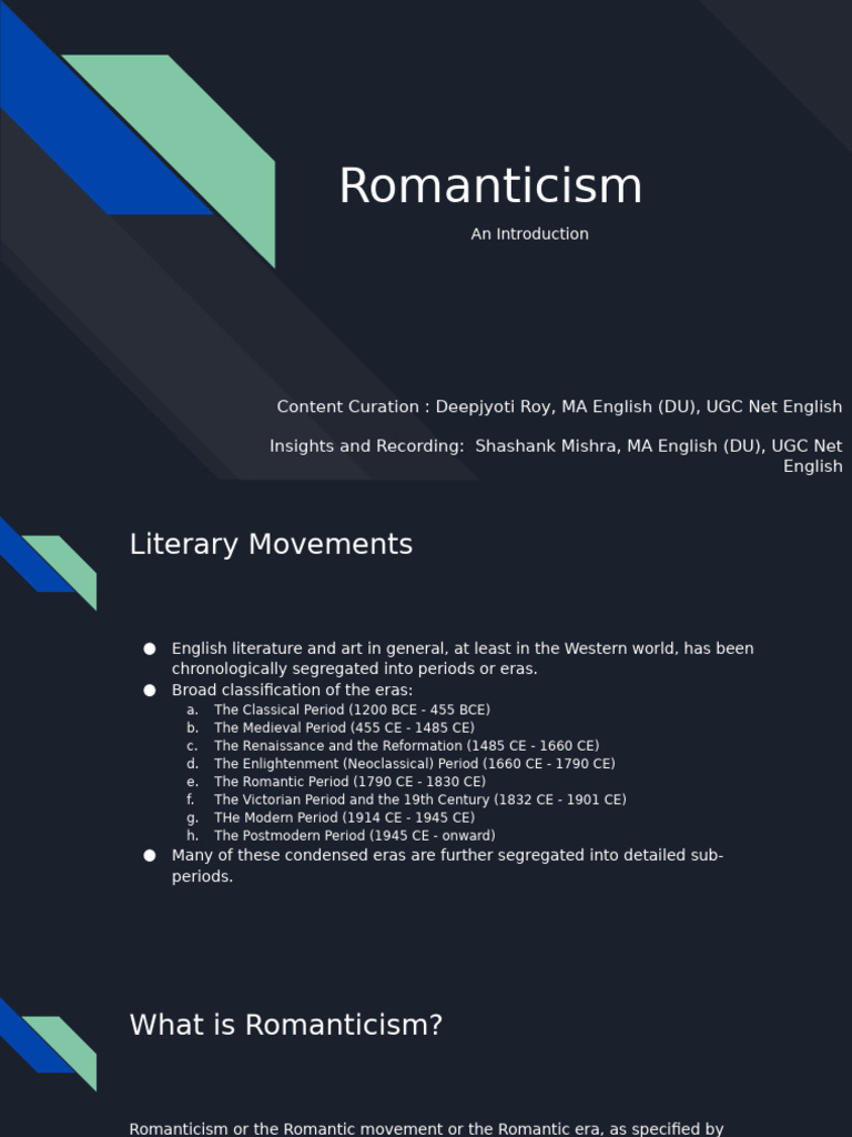 Romanticism - An Introduction | PDF | Romanticism | William Wordsworth