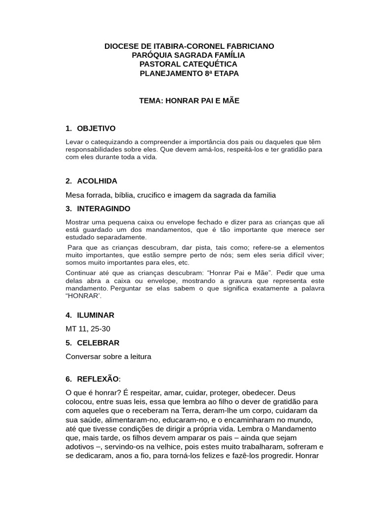 5 Honrar Pai e Mãe | PDF