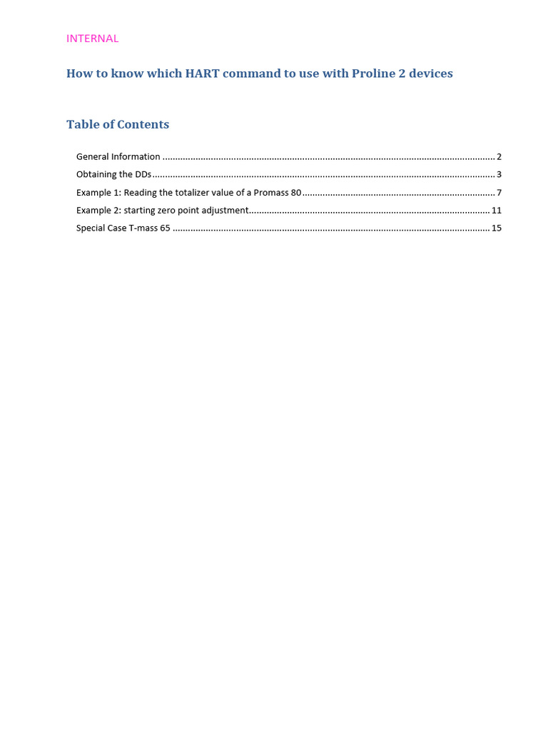 HART Commands for Proline 2 Devices | PDF | Bit | Variable (Computer ...