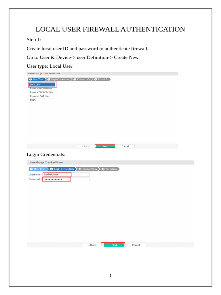 Local User Authentication | PDF