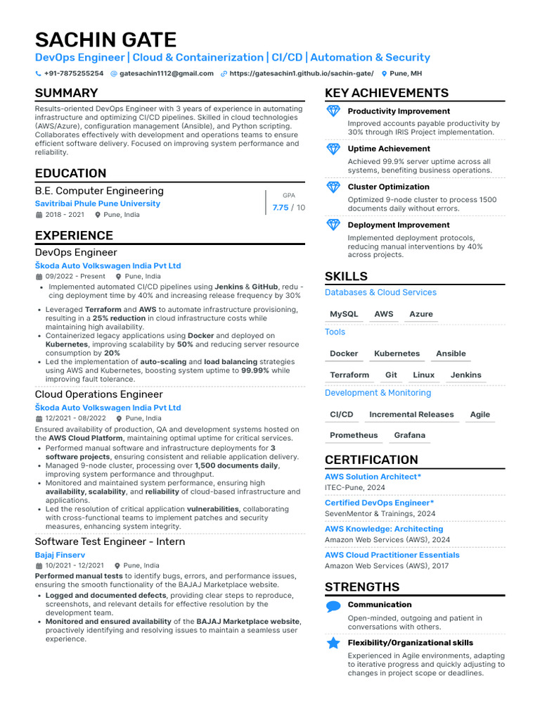 DevOps Engineer with Cloud Expertise | PDF | Cloud Computing | Amazon ...