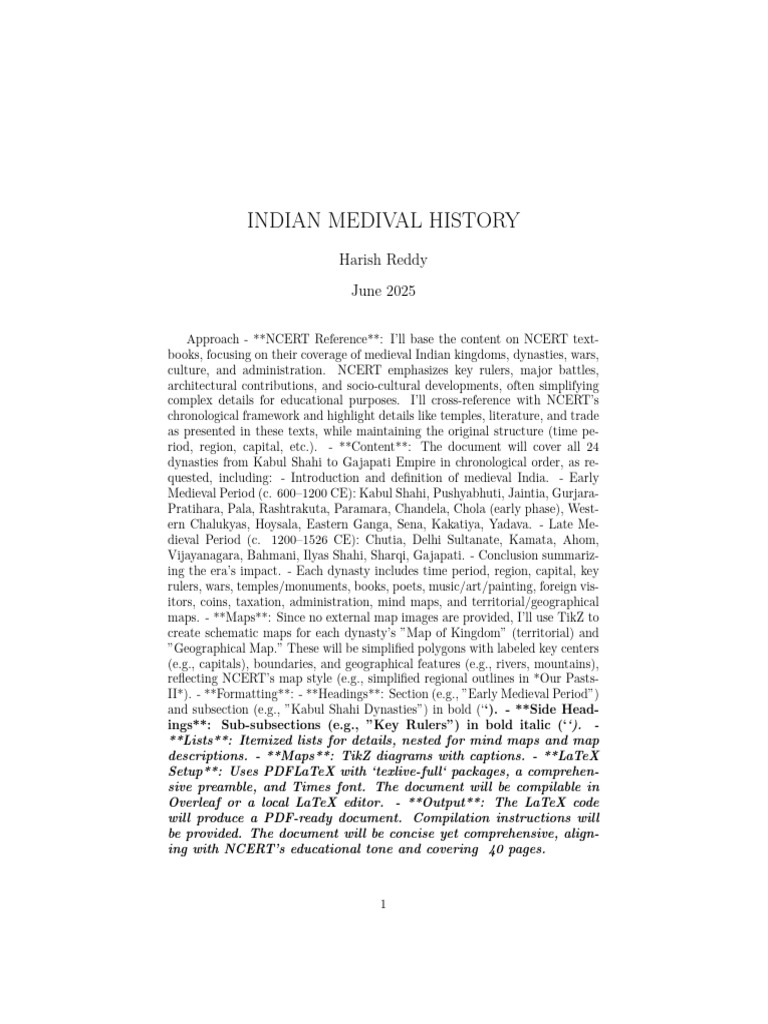 Comprehensive Guide to Medieval India | PDF