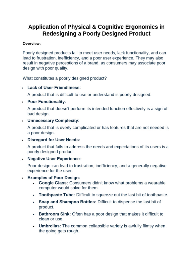 ETEEAP Act. 3 Redesigning A Poorly Designed Product | PDF | Usability ...
