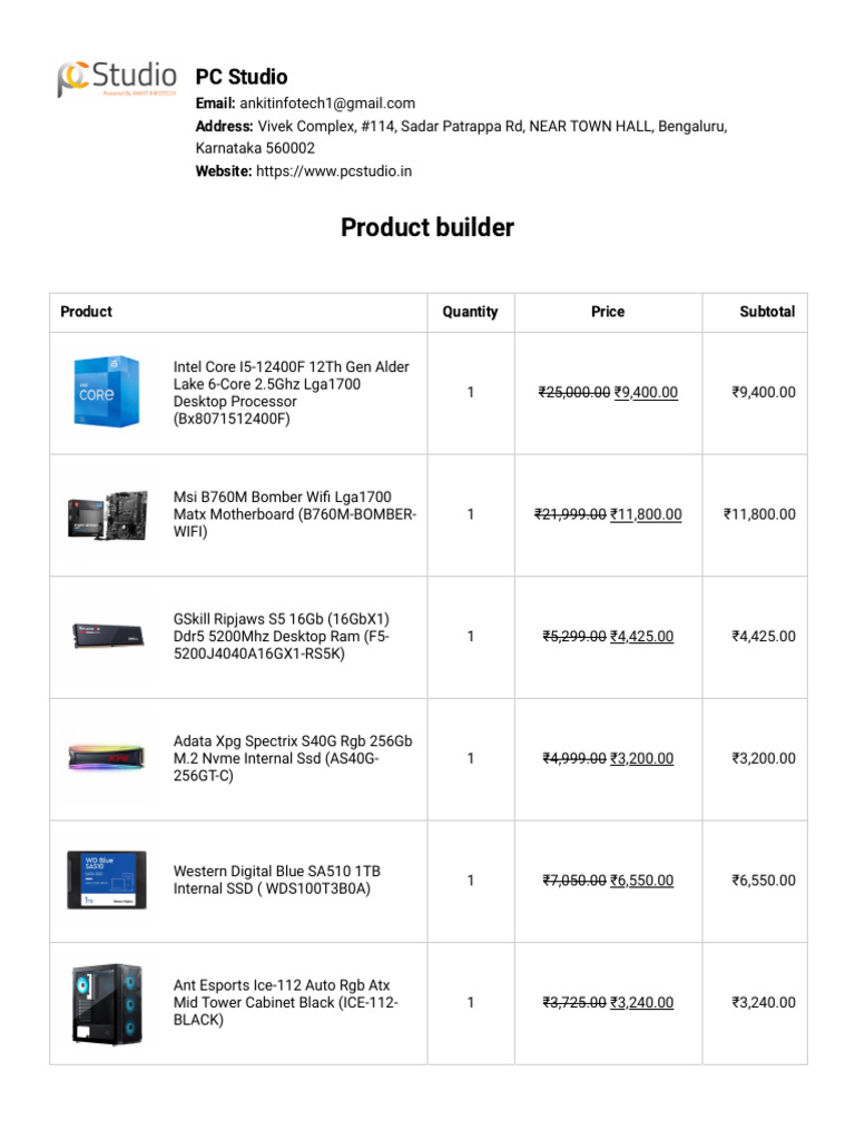 Build Your PC Online - Customize Your PC - PC Build PC Studio | PDF